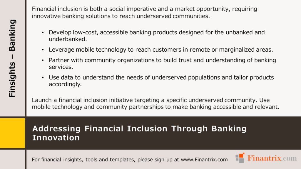 Addressing Financial Inclusion Through Banking Innovation