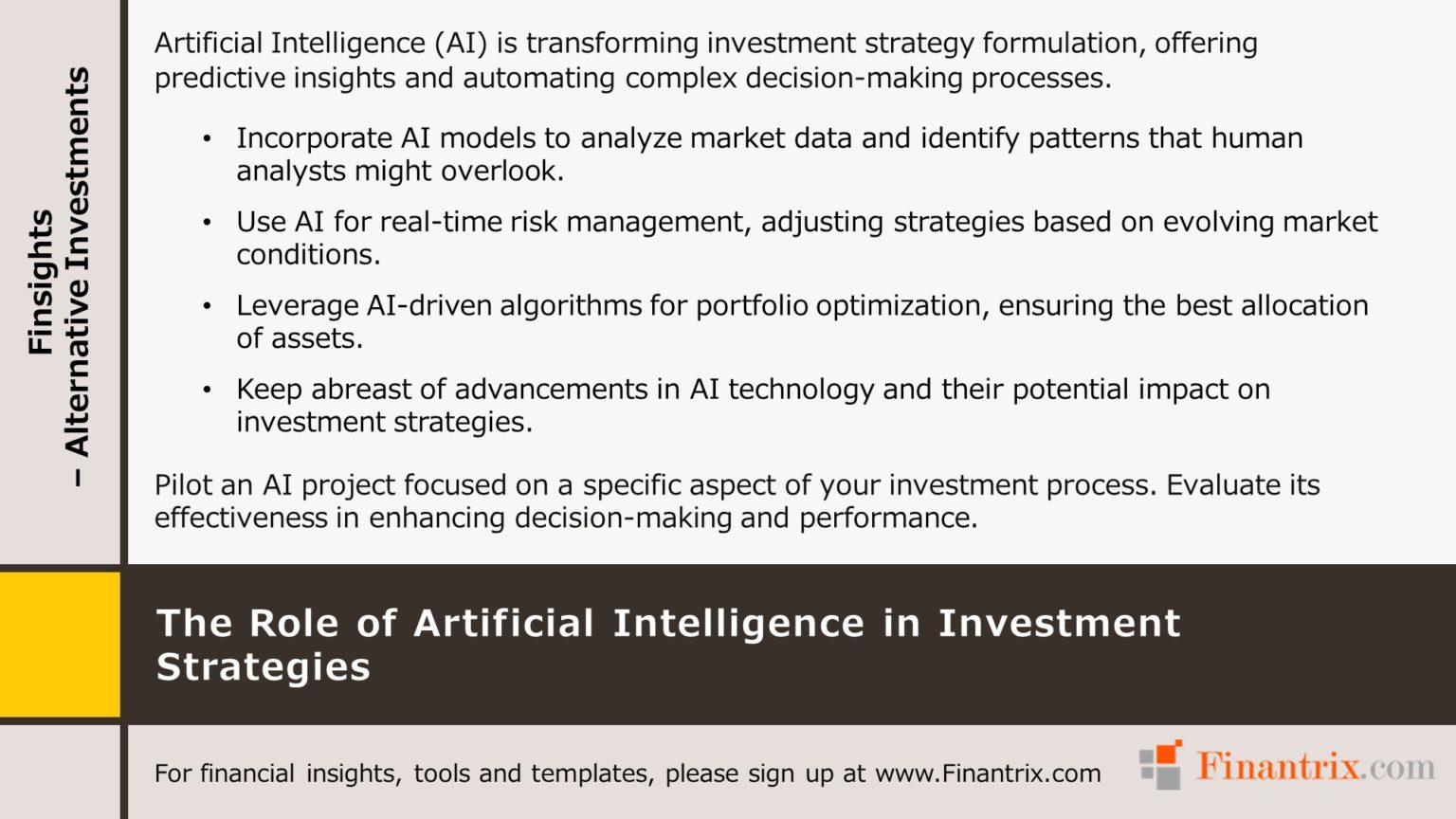The Role of Artificial Intelligence in Investment Strategies